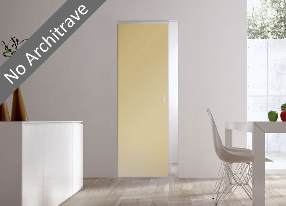 Syntesis® Flush Glass Pocket Door System Coloured SATIN AMBER – Eclisse